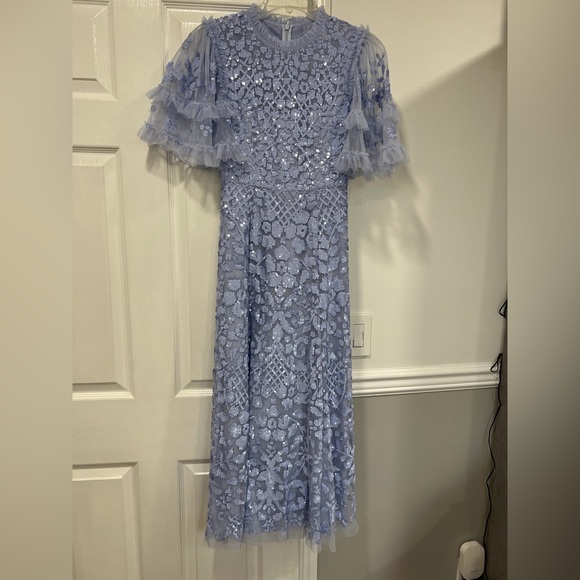 Needle & Thread | Dresses | Needle Thread Dress With Ruffle Sleeves ...